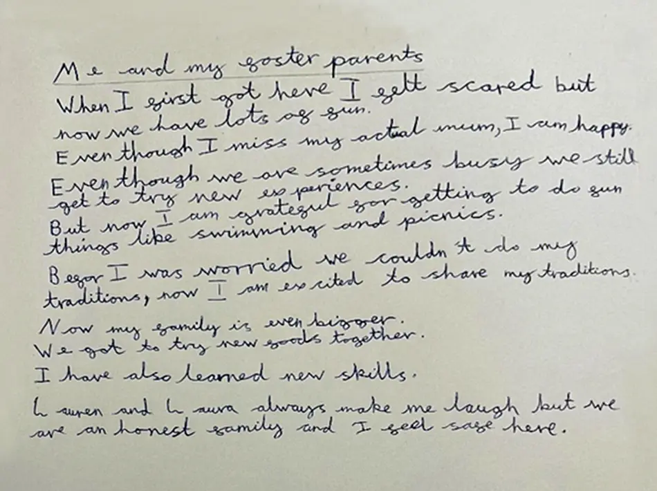 Ruby's Poem | Blue Sky Fostering